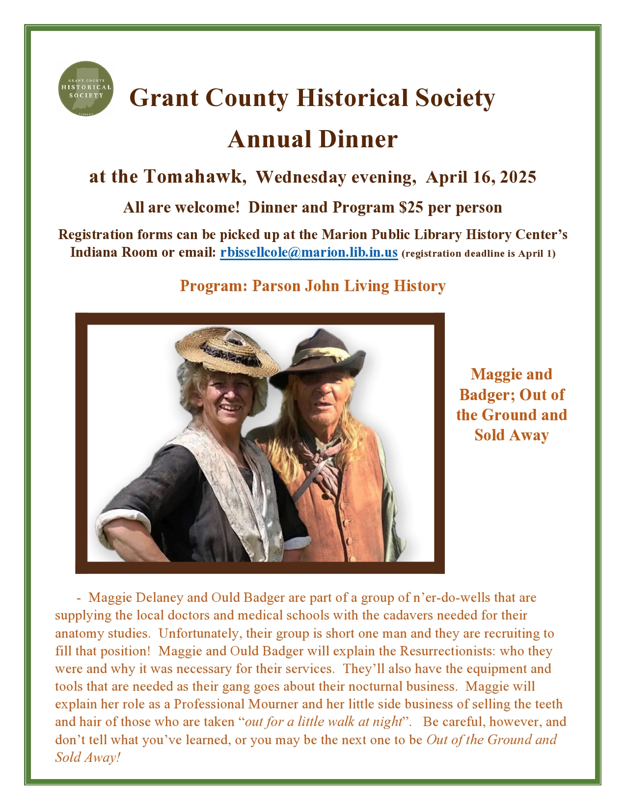 Grant County Indiana Historical Society